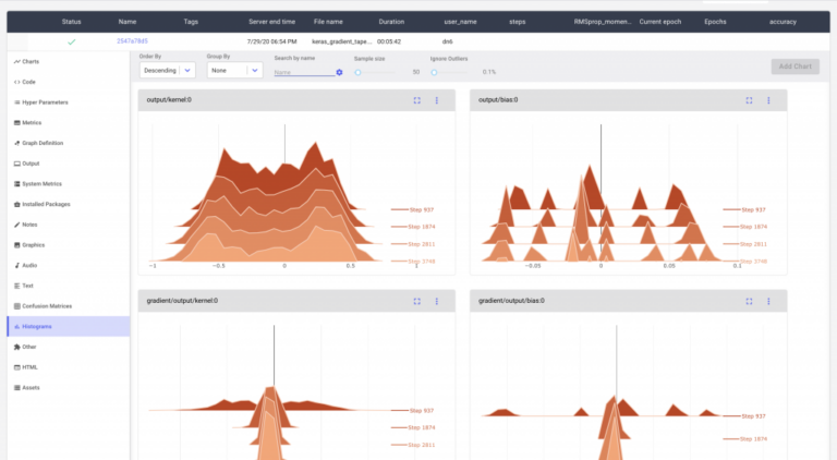 Logging Histograms, Gradients and Activations with Comet